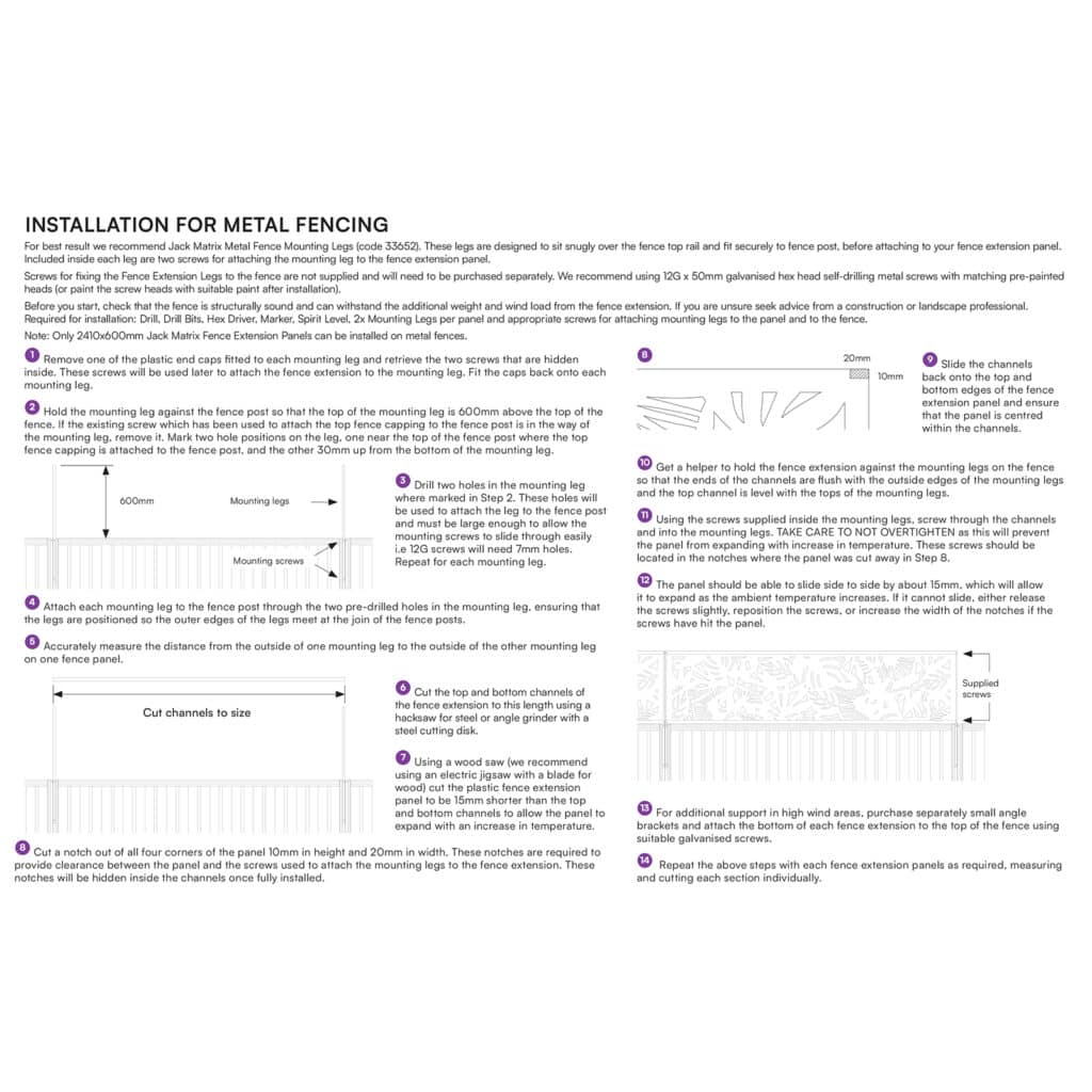 Matrix Fence Extension Mounting Leg | Jack